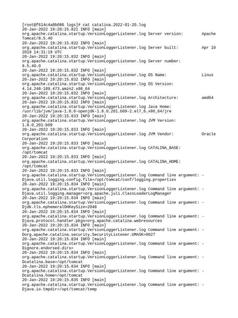 Catalina Logs | PDF | My Sql | Java (Programming Language)