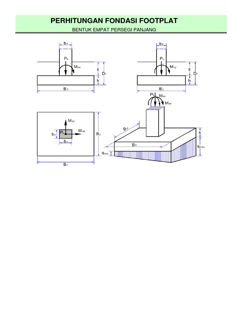 016 Struktur Pondasi Foot Plate PDF | PDF