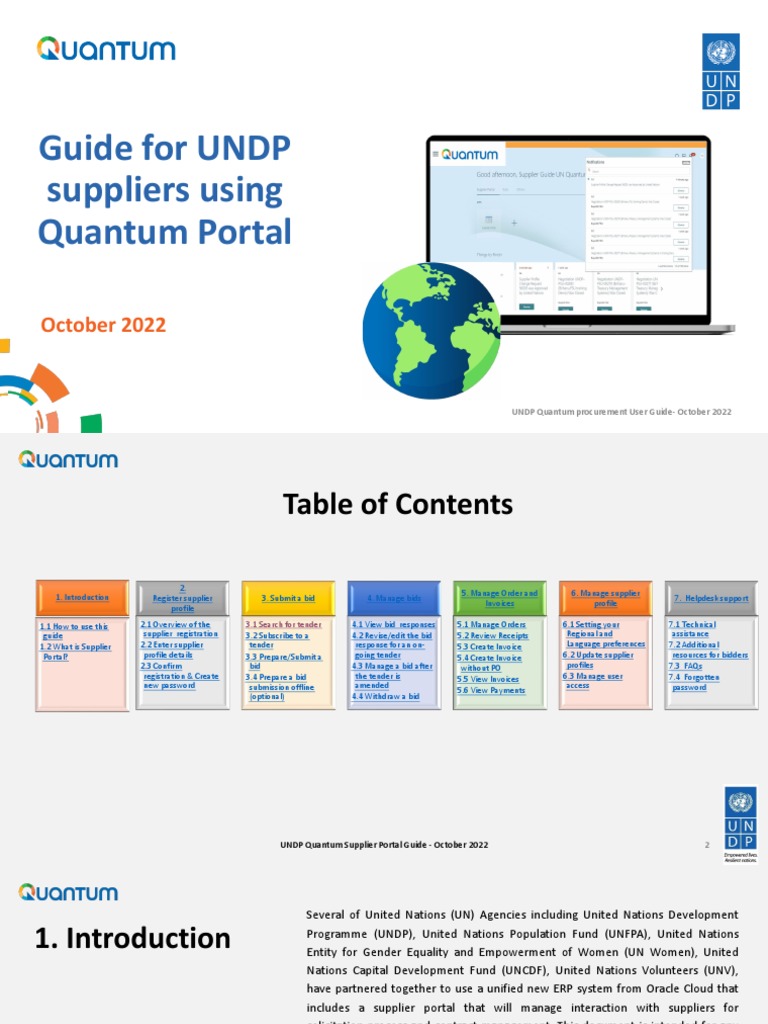 UNDP Quantum User Guide For Suppliers October Edition PDF | PDF | Login | Password