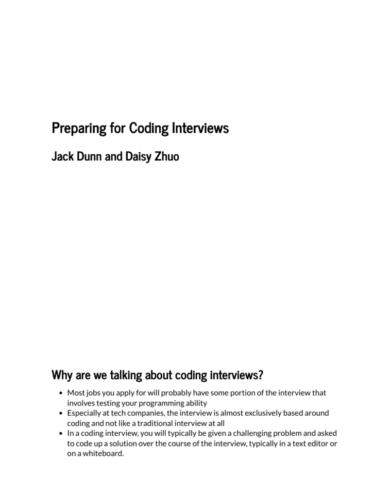 MBAn Technical Interview Skills Training Workshop Part 1 With Jack Dunn ...