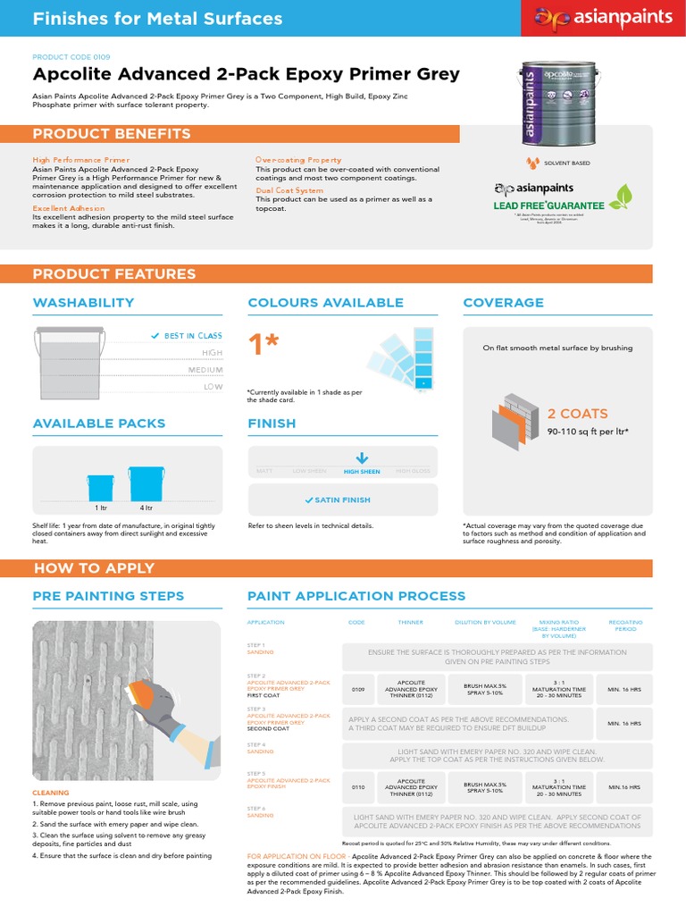 Apcolite Advanced 2 Pack Epoxy Primer Grey PDF | PDF | Paint | Epoxy