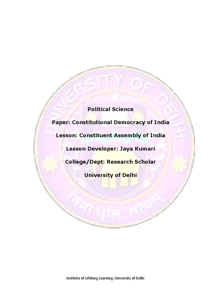 The Constituent Assembly And The Constitution Download Free Pdf