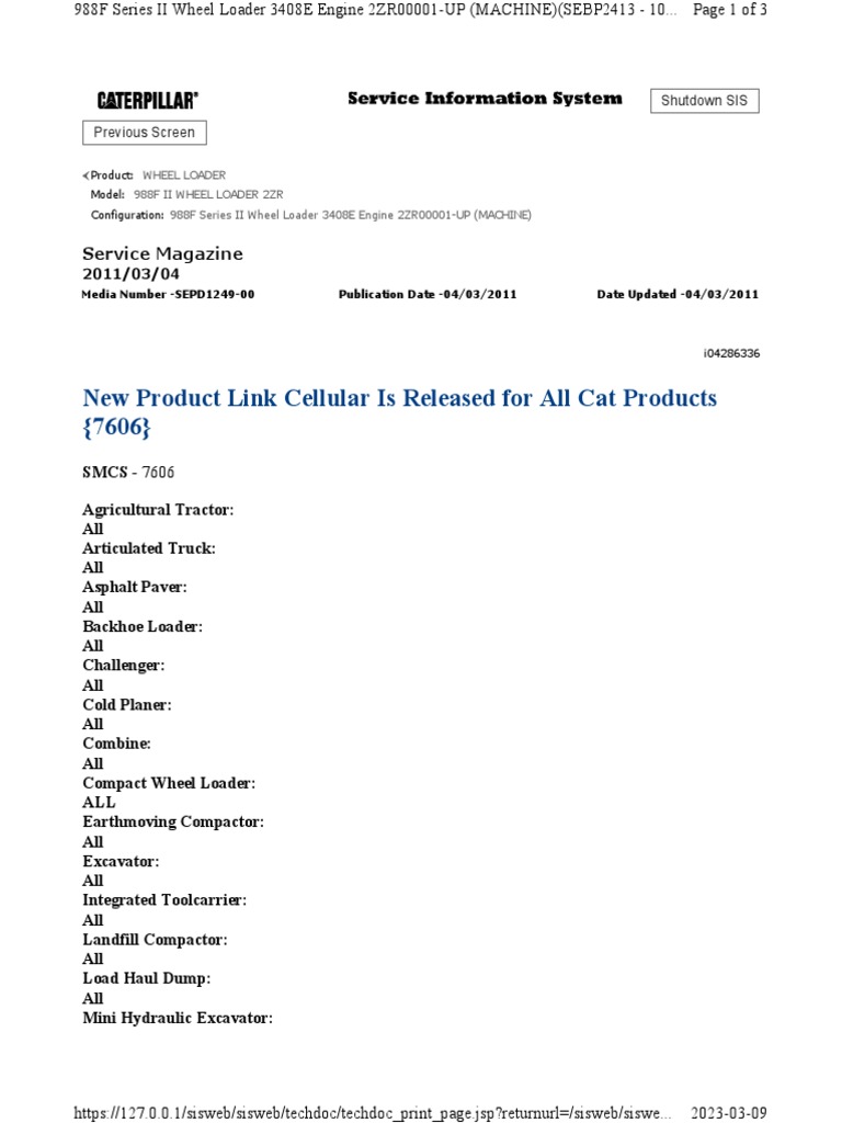 New Product Link Cellular Is Released For All Cat Products (7606) | PDF ...