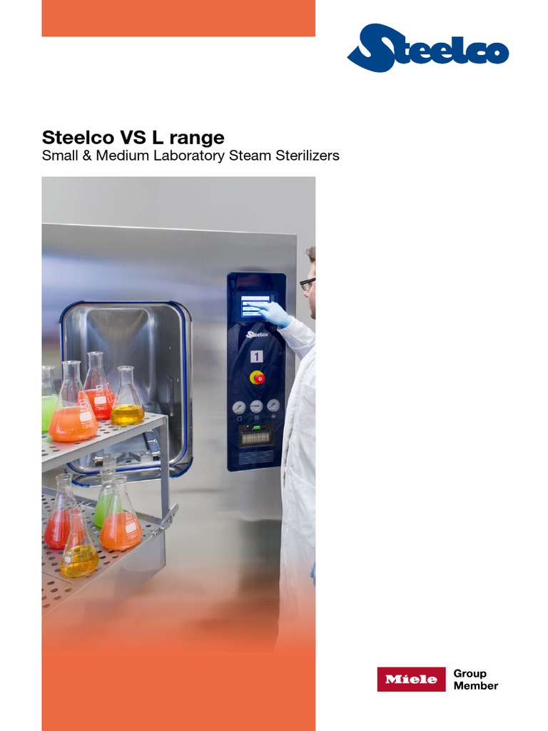 Steelco VS L Range Small & Medium Laboratory Steam Sterilizers | PDF | Door | Boiler