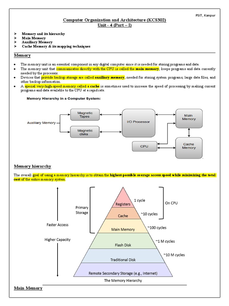 Unit 4 Part | PDF | Random Access Memory | Cpu Cache