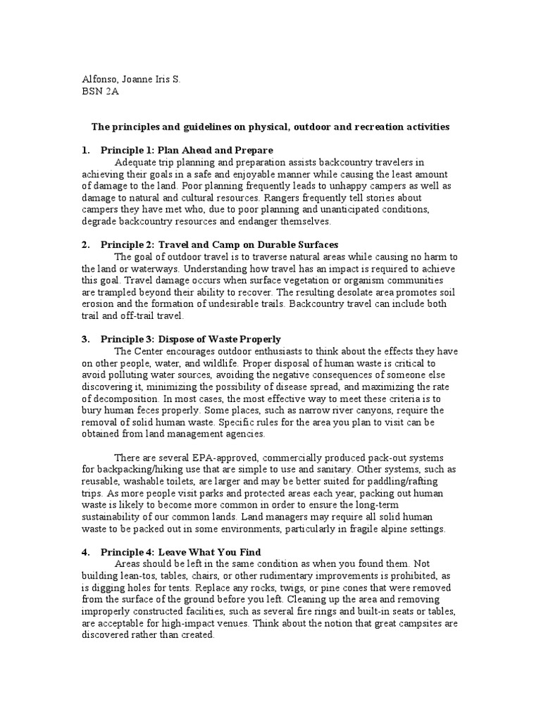 Activty 1 - Pathfit 4 | PDF | Trail | Camping