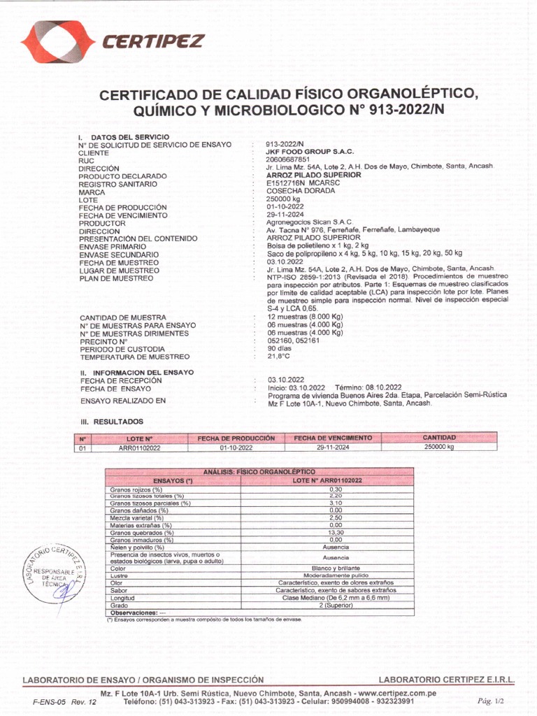 Arroz Pilado Superior - N | PDF