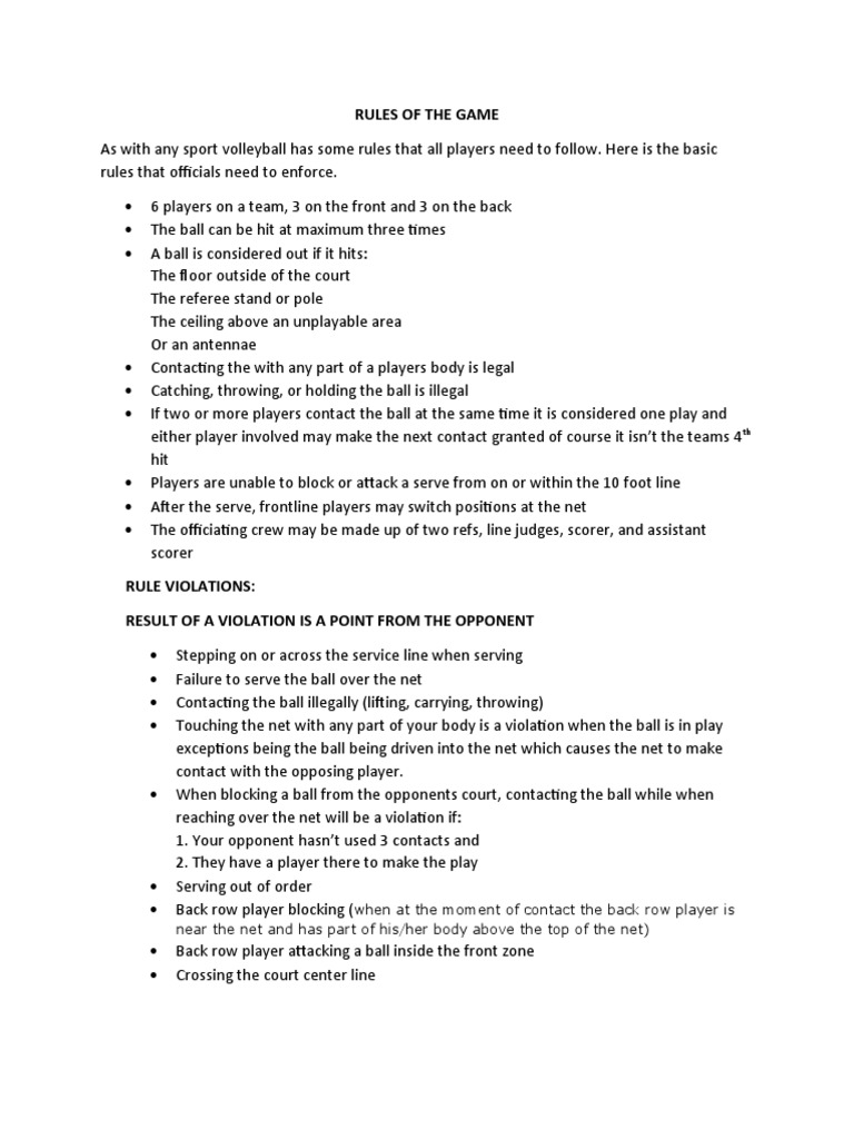 Rules of The Game | PDF