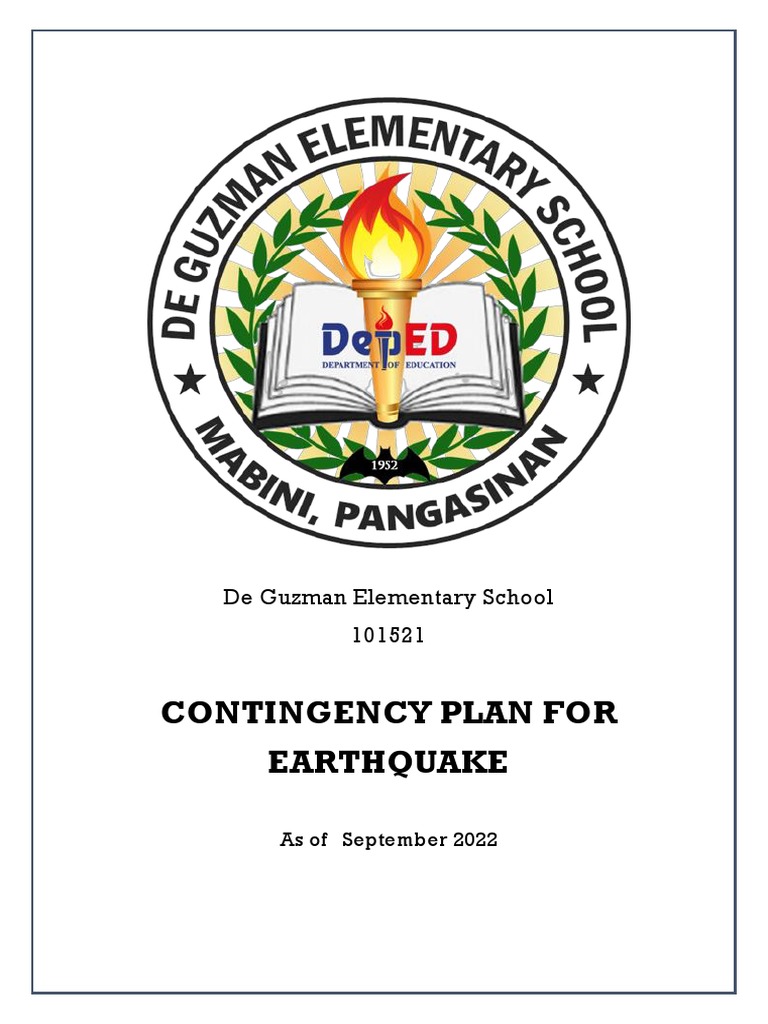 School Con Plan Earthquake 2022 2023 | PDF | Earthquakes | First Aid