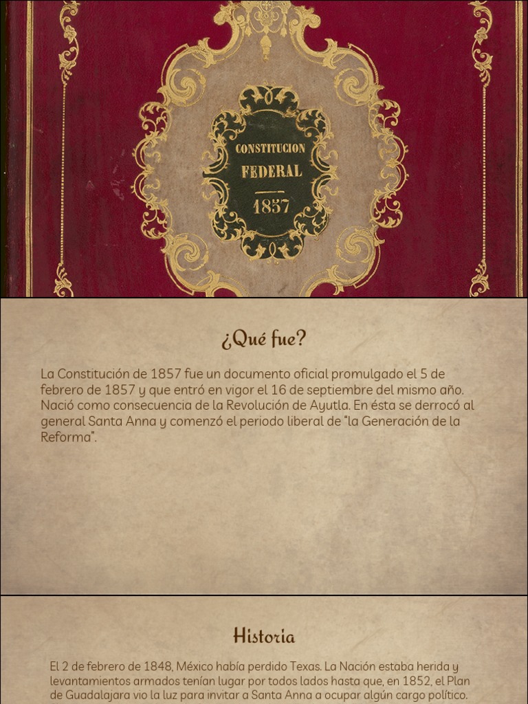Equipo 5 La Constitución 1857 | PDF | Gobierno | México