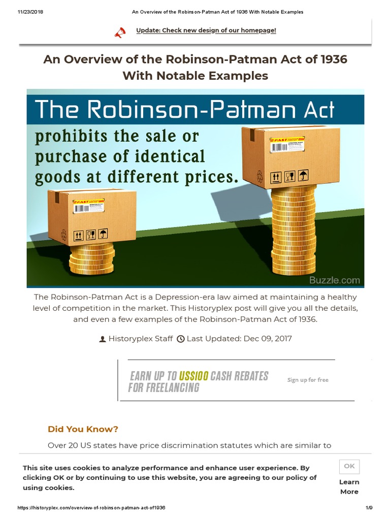 An Overview of The Robinson-Patman Act of 1936 With Notable Examples ...