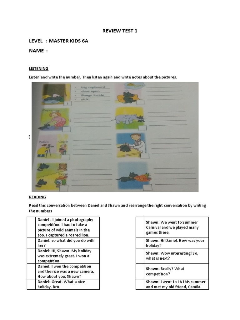 Kids 6a Unit 1 | PDF