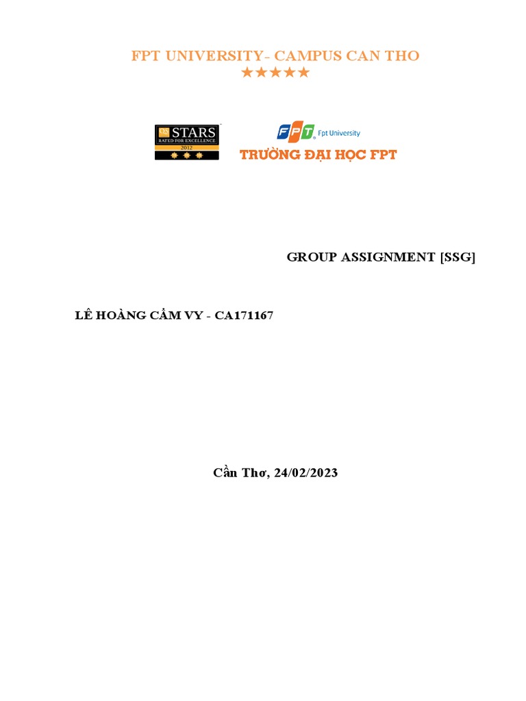FPT University-Campus Can Tho: Group Assignment (SSG) | PDF