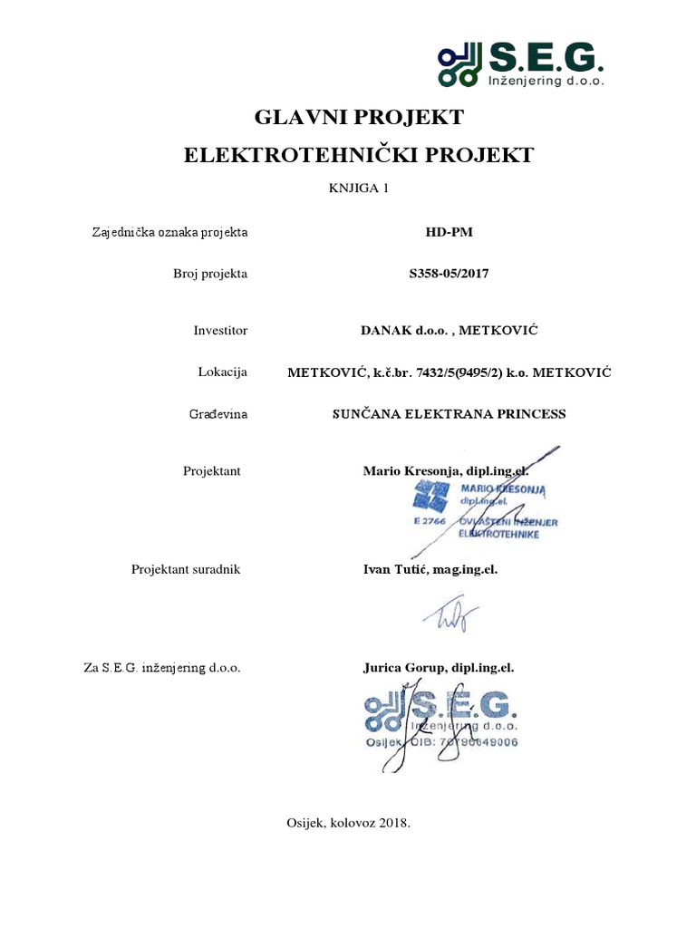Prilog 2 Glavni Projekt PDF | PDF