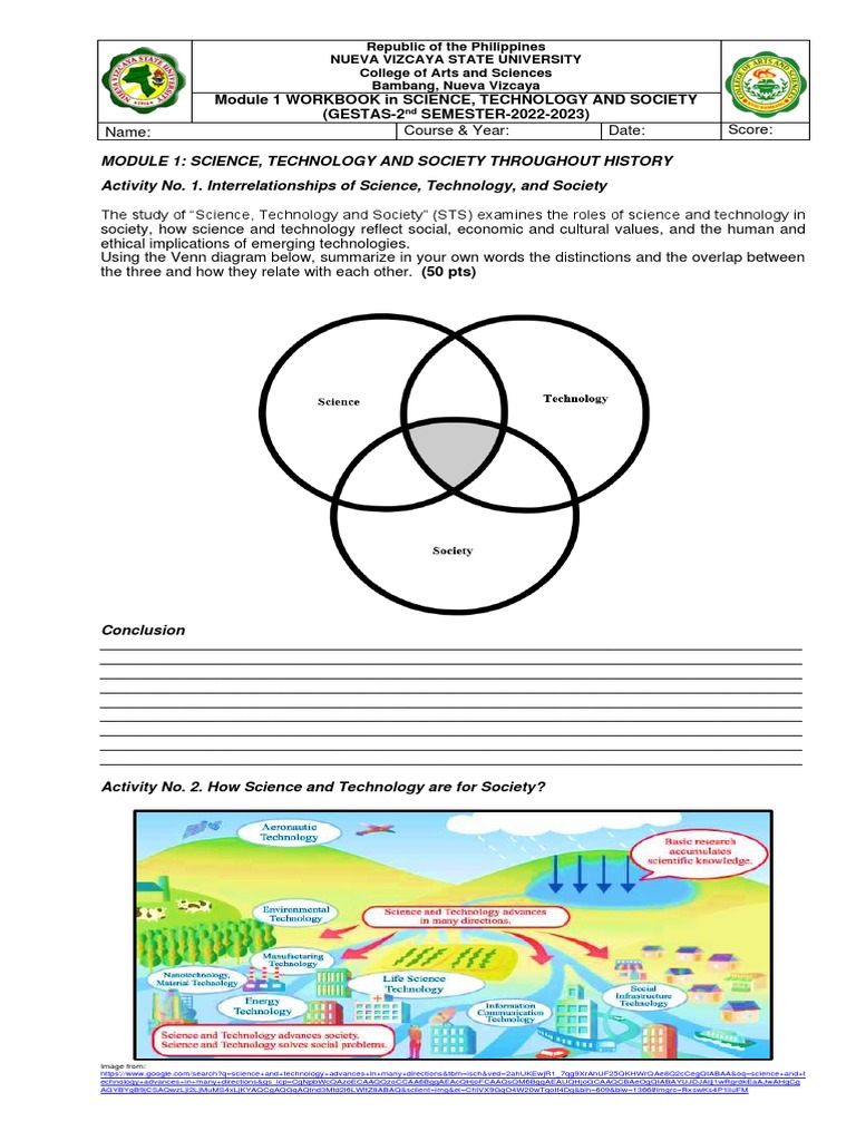 Module 1 WORKBOOK IN STS 2ND SEM 2021 2022 Midterm | PDF | Grammar ...