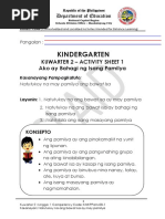 Kindergarten Learning Activity Sheet Q3 Week5 | PDF