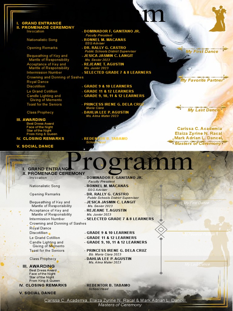 Program Schedule for Gal Night Promenade Ceremony | PDF