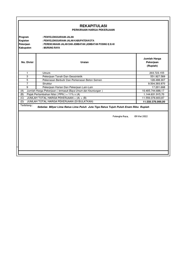 Jembatan Posing Ii - Rab | PDF | Teknologi & Rekayasa