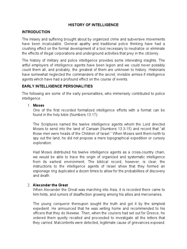 Introduction To Police Intelligence | Download Free PDF | Military ...