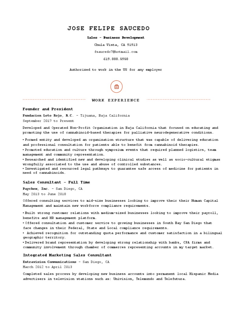 Jose Felipe Saucedo Resume | PDF | Sales | Customer Relationship Management