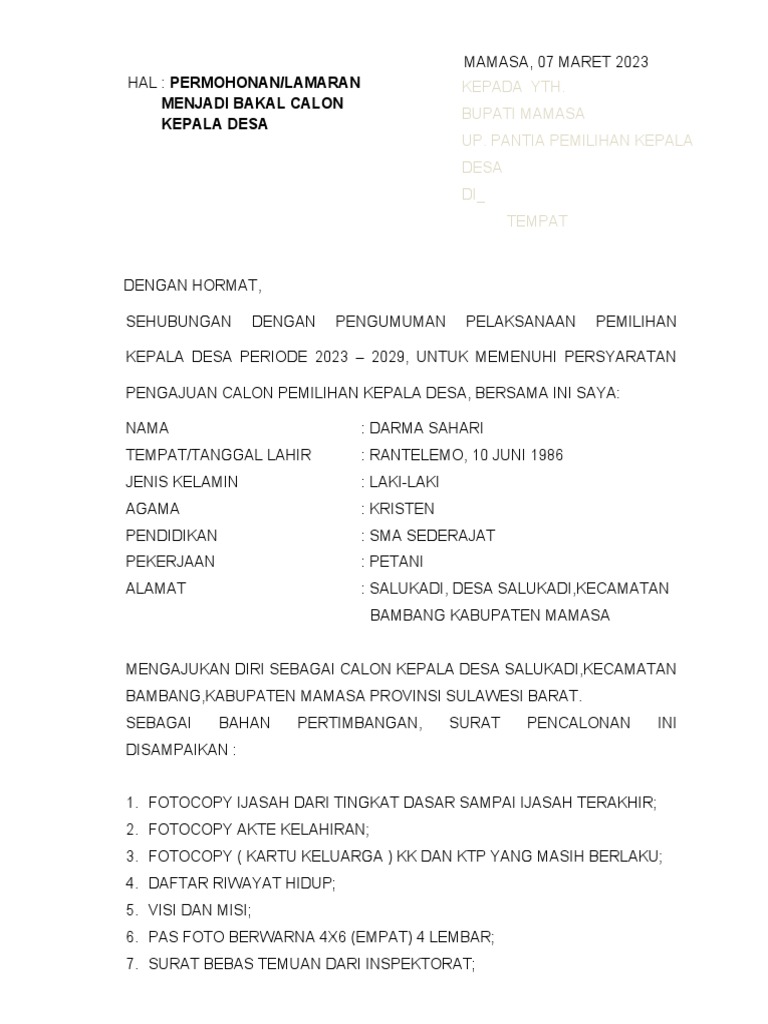 SURAT LAMARAN.docx | PDF