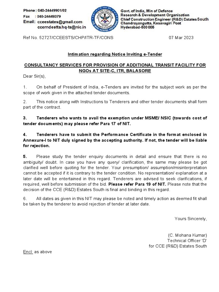 Tender Notice - Just For Your Information | PDF | Cost | Money