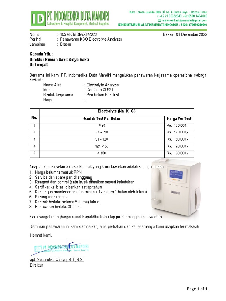 Contoh Penawaran Kso | PDF
