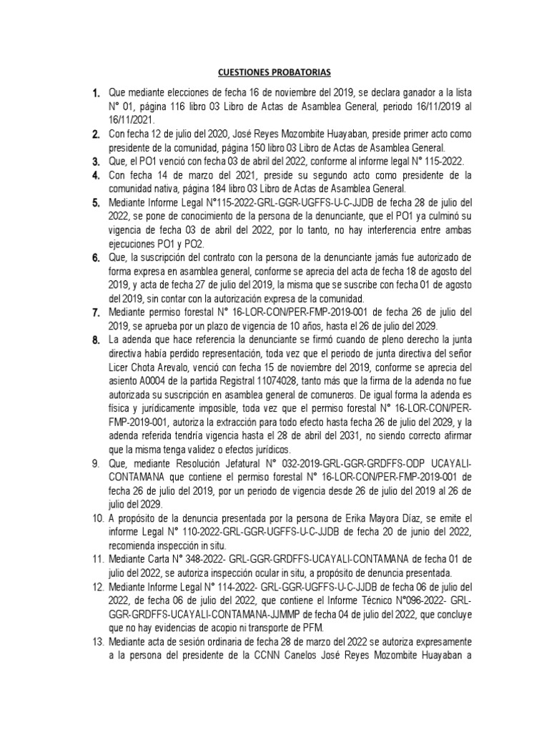 Cuestiones Probatorias Marita | PDF