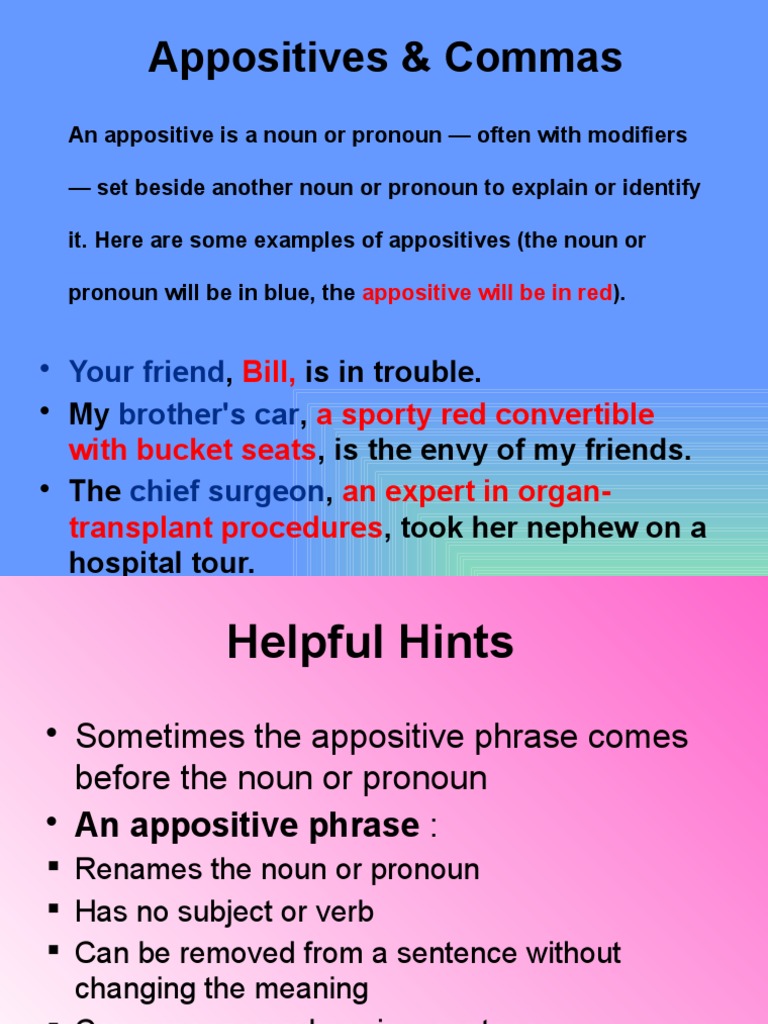 Commas and Appositives | PDF