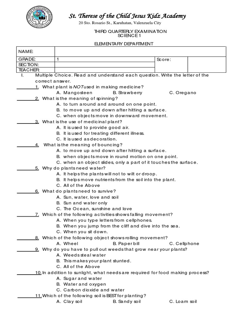 Science 1 Pdf Soil Plants