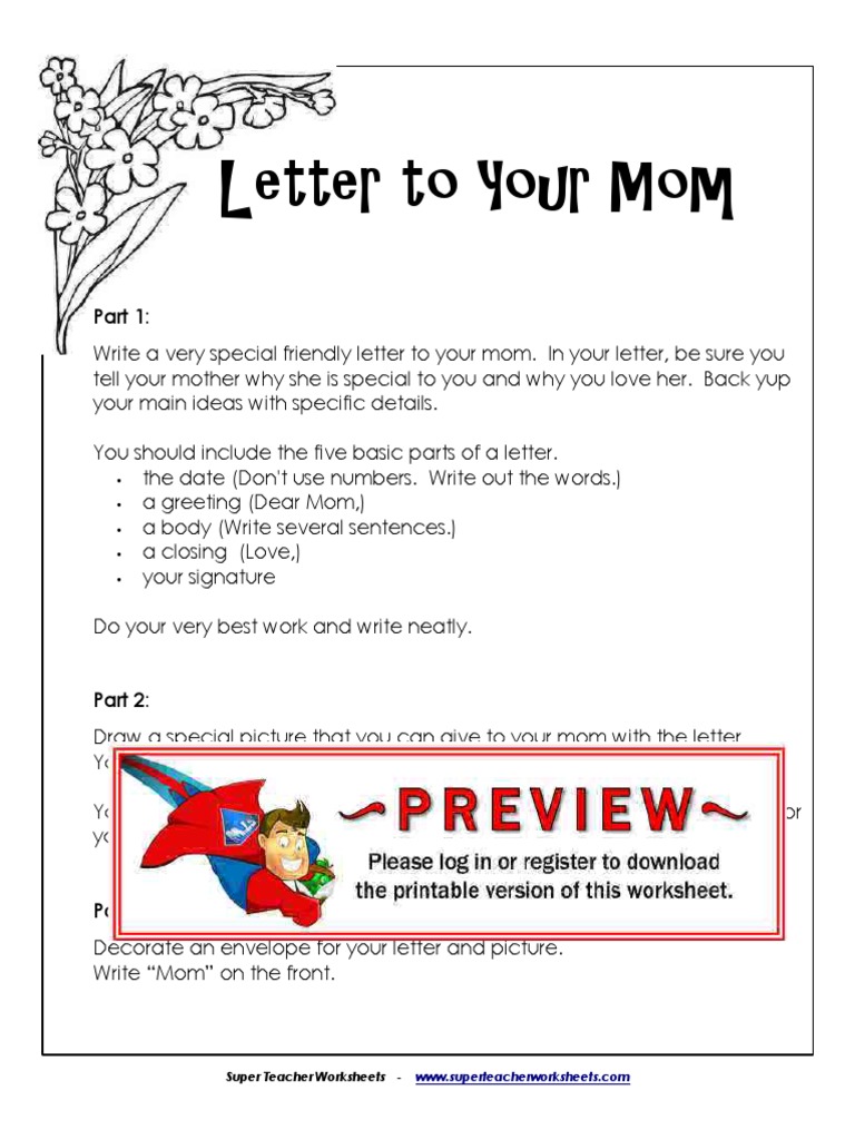 Kids' Guide to Writing Mom Letters | PDF