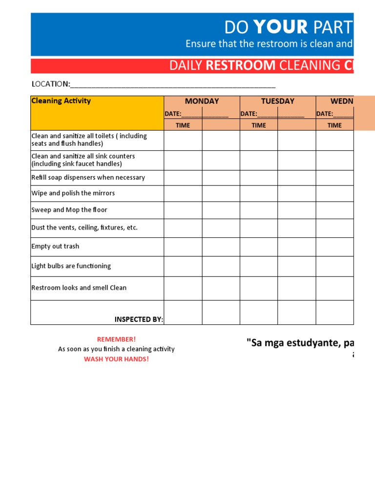 Restroom Checklist | PDF