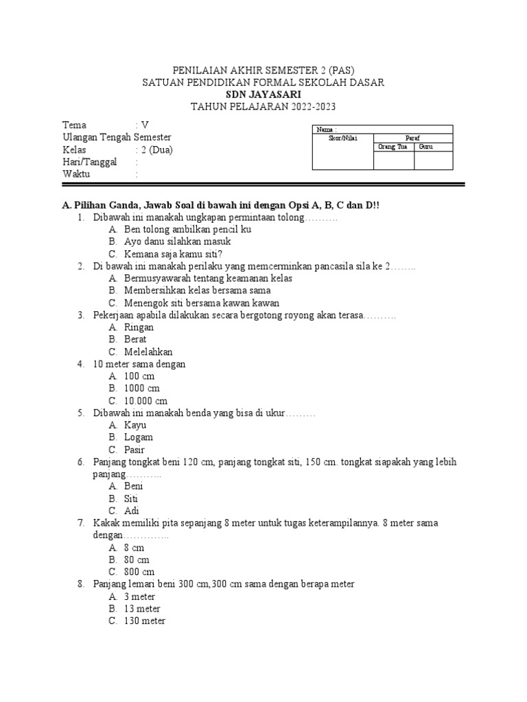 Uts Tema 5 Jam Ke 2 | PDF