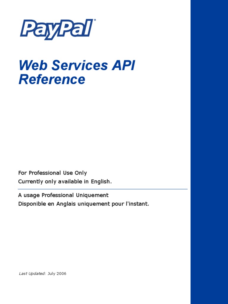 PP API Reference | PDF | Web Service | Application Programming Interface