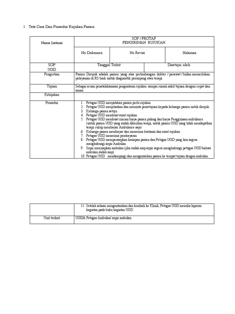 Tata Cara Dan Prosedur Rujukan Pasien | PDF