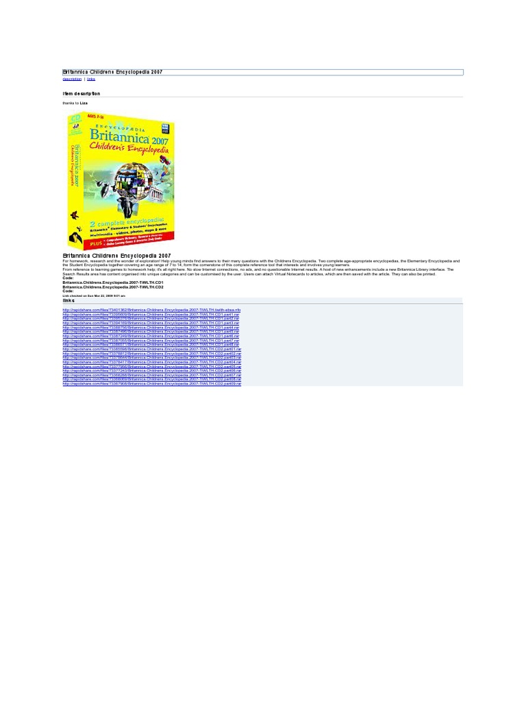 Britannica Childrens Encyclopedia 2007 Pdf Encyclopædia Britannica