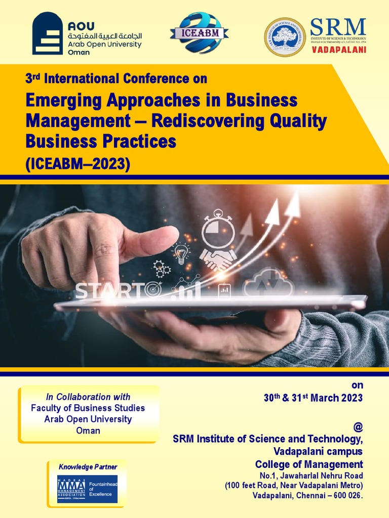 SRM Ist-Brochure - Iceabm2023 | PDF | Innovation | Business