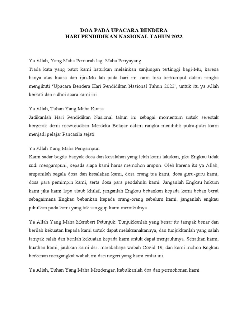 DOA PADA UPACARA BENDERA | PDF