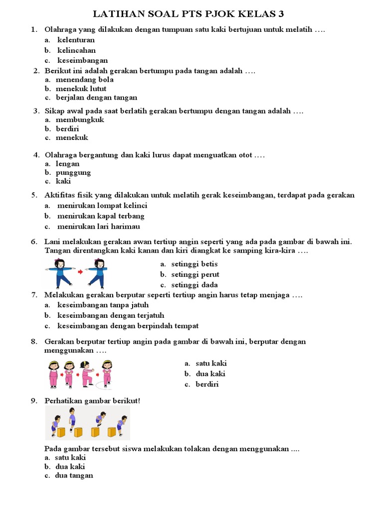 Soal PTS PJOK Kelas 3: Senam Irama | PDF