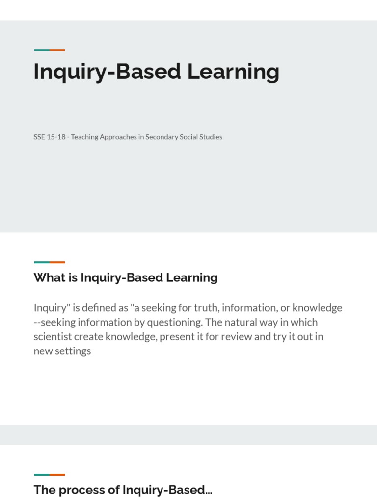 Inquiry-Based Learning | PDF