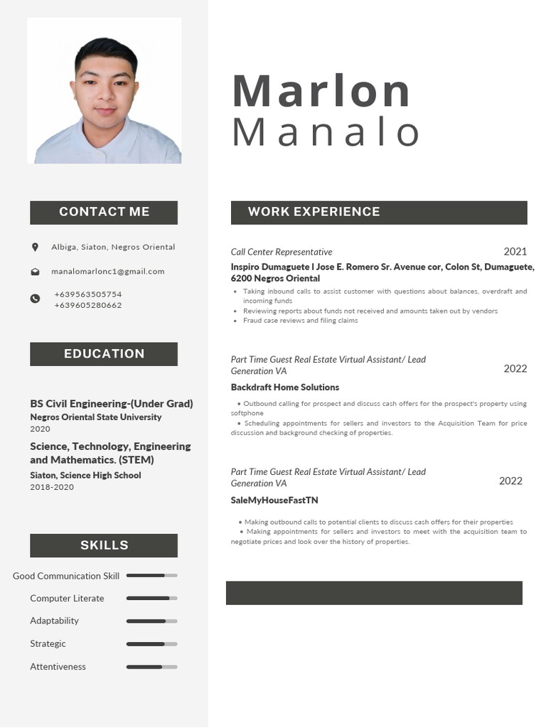 Minimalist CV Resume PDF | Download Free PDF | Business