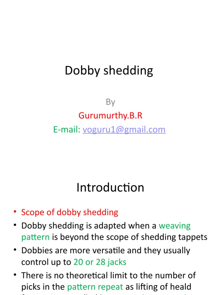 Dobby Shedding | PDF | Loom | Weaving