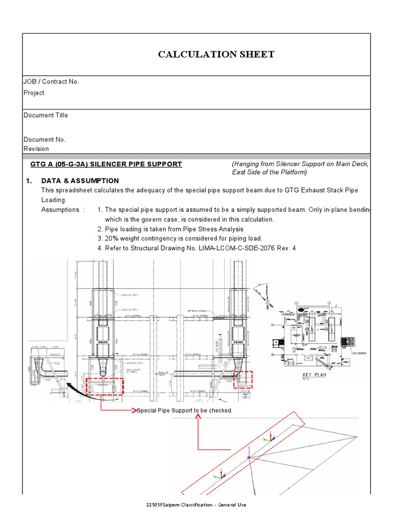 Pipe & Structural Support Local Check | PDF | Bending | Beam (Structure)