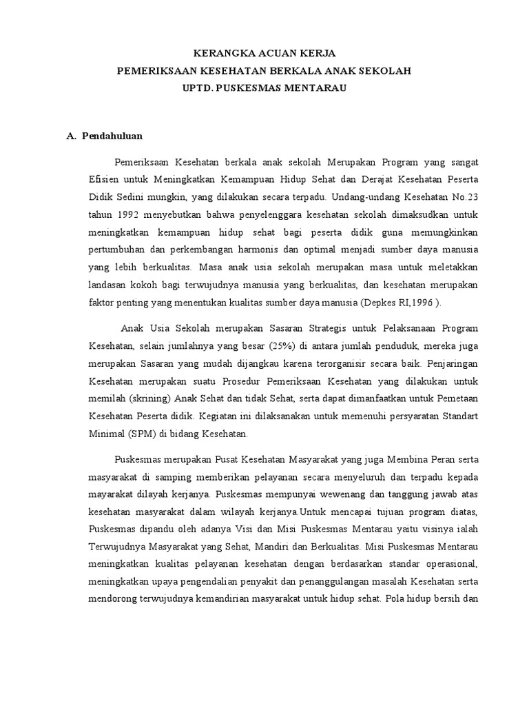 Kak Pemeriksaan Berkala 2023 | PDF