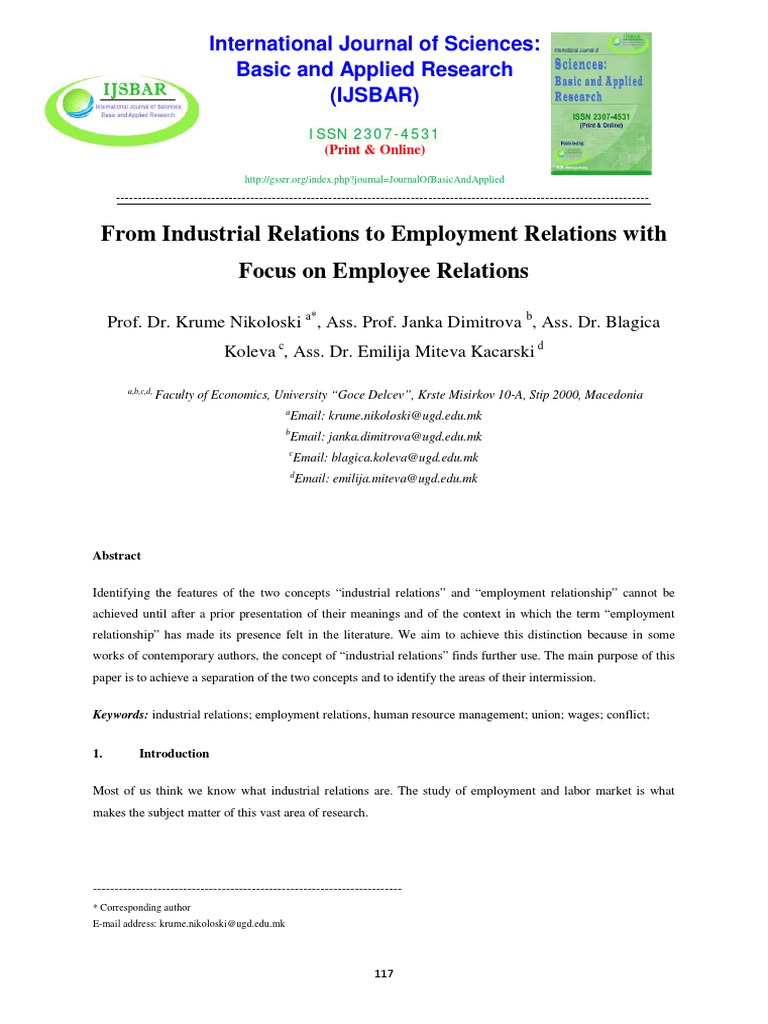 Industrial Relations and Employment Relations PDF | PDF | Industrial ... Industrial Relations and Employment Relations PDF | PDF | Industrial ...