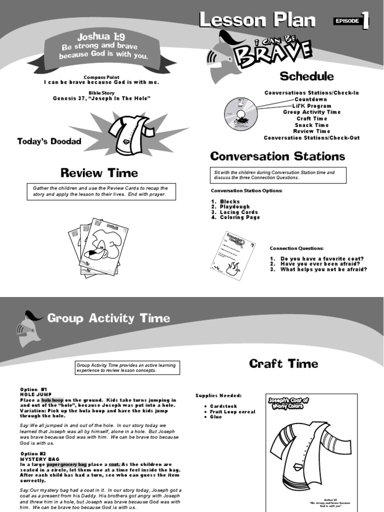 10/2/11 I Can Be BRAVE Ep 1 Lesson Plan | PDF