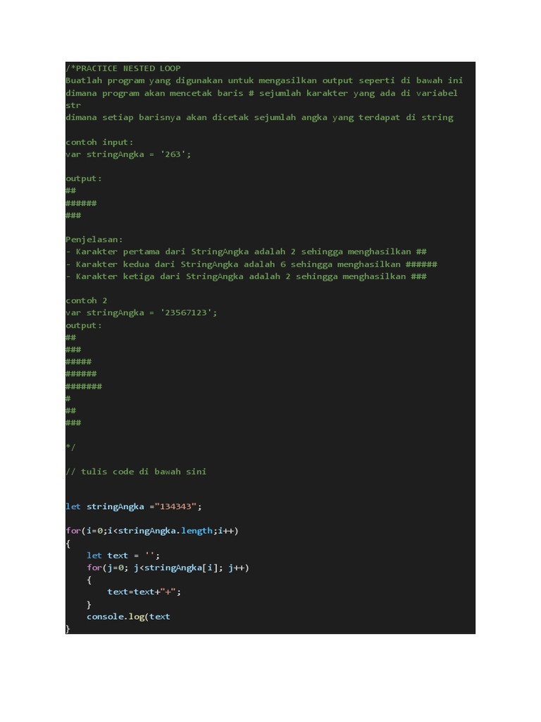 PRACTICE NESTED LOOP | PDF