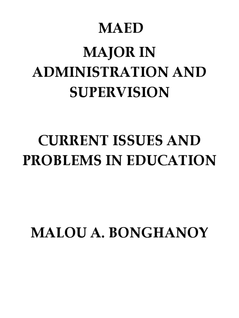 MAED-Educ 611.docx Current Issues-1 | PDF | Distance Education | Teachers