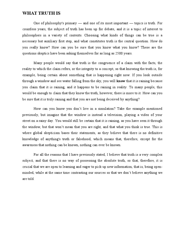 What Is Truth | PDF