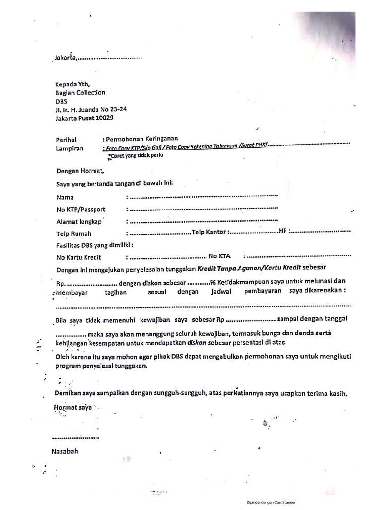 Contoh Surat Permohonan | PDF